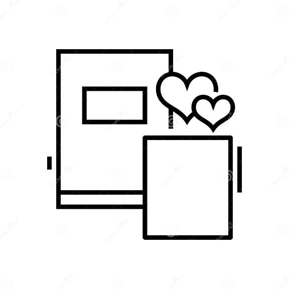 Diary Notes Line Icon, Concept Sign, Outline Vector Illustration ...