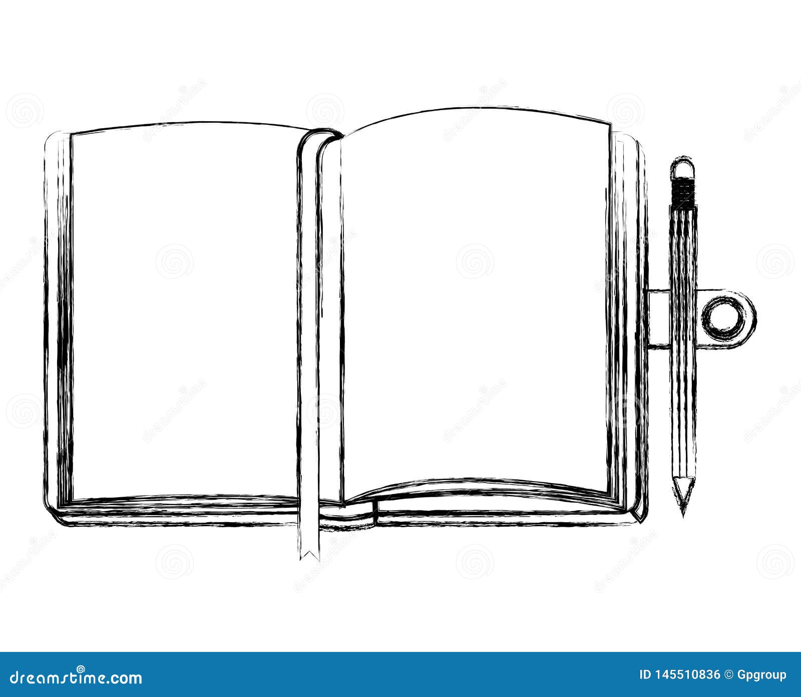 Diary open with pencil stock vector. Illustration of advertising ... Diary open with pencil stock vector. Illustration of advertising ...
