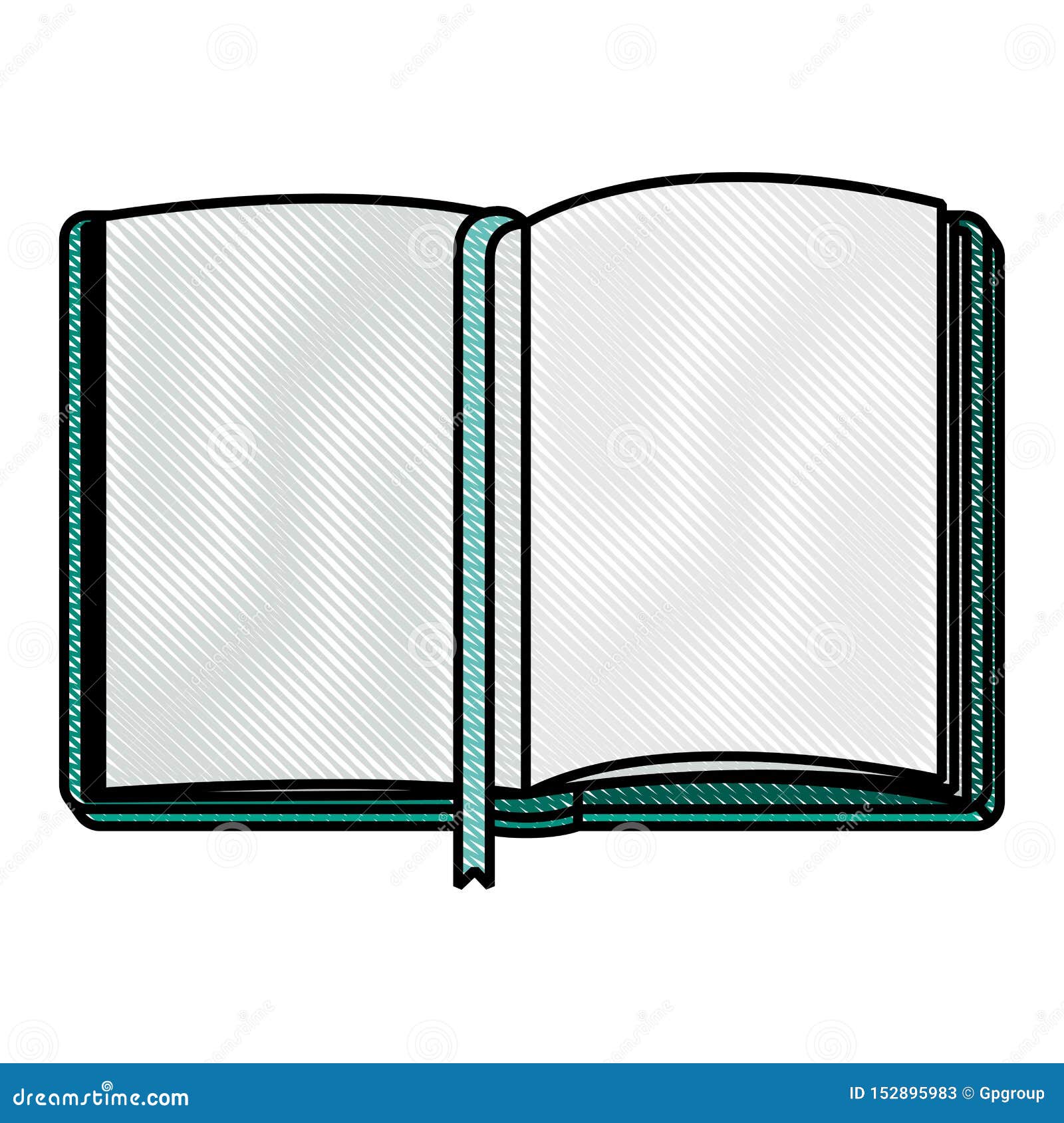 Diary open with ribbon stock vector. Illustration of book - 152895983