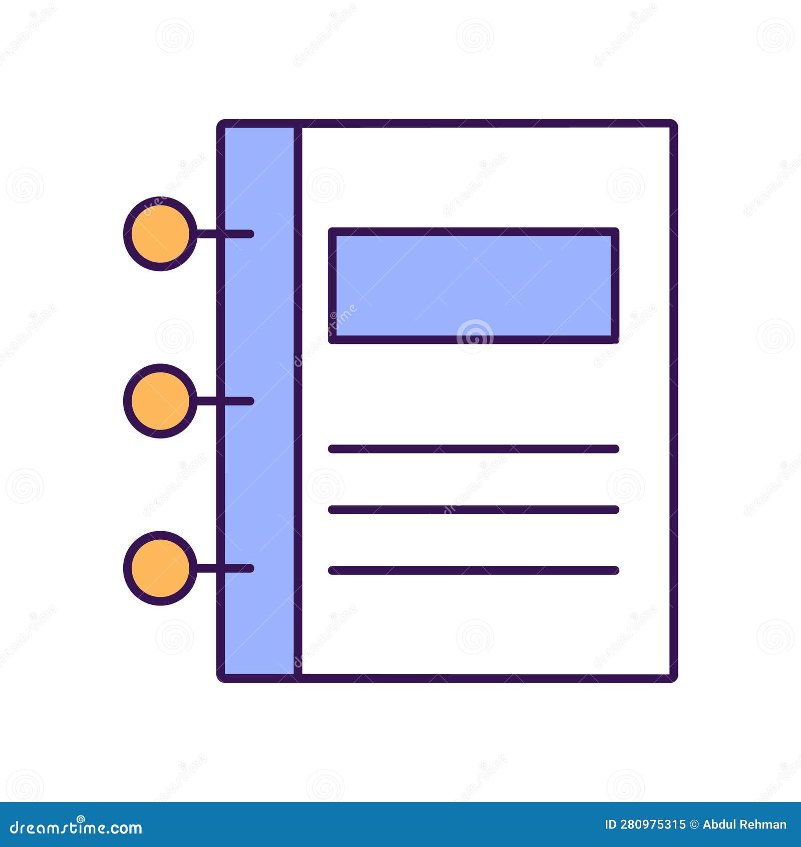 Diary Outline with Colors Fill Vector Icon that Can Easily Edit or ...
