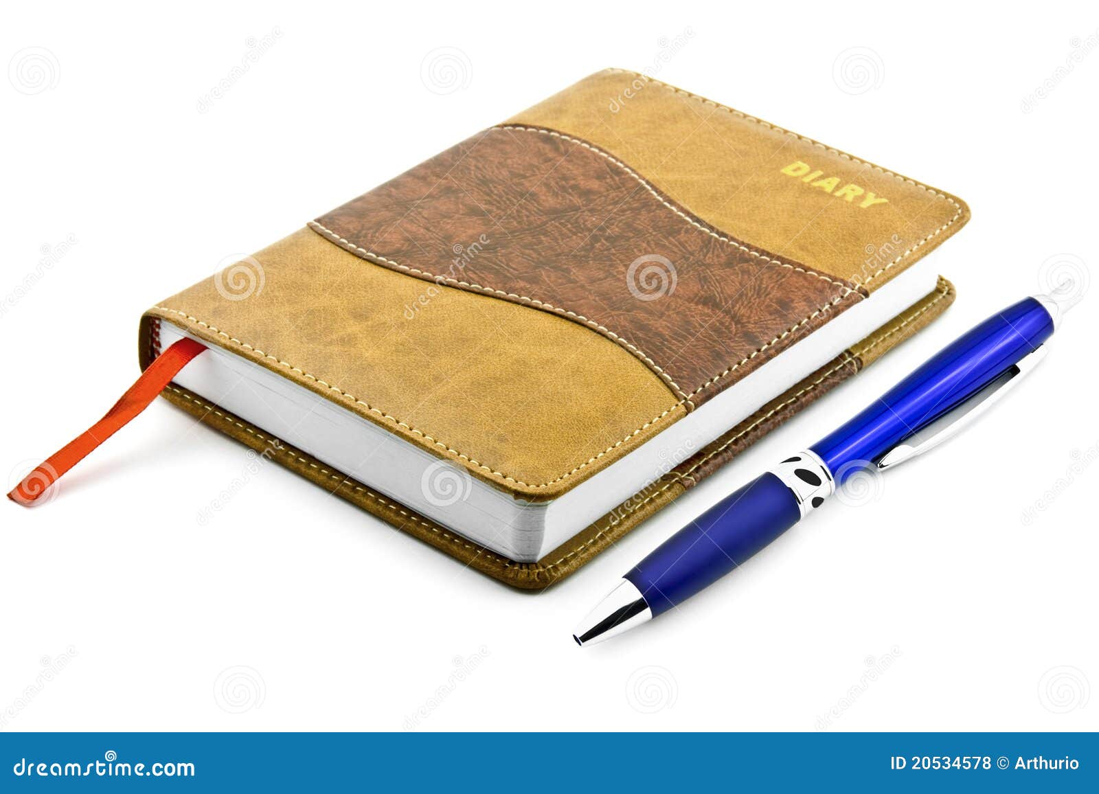 Diary and pen stock photo. Image of isolated, diary, white - 20534578