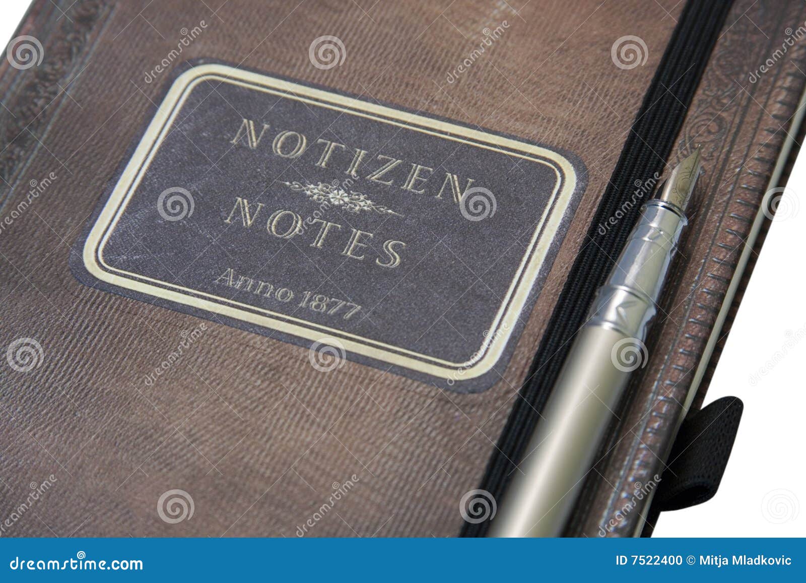 Diary with pen stock photo. Image of brown, notebook, write - 7522400
