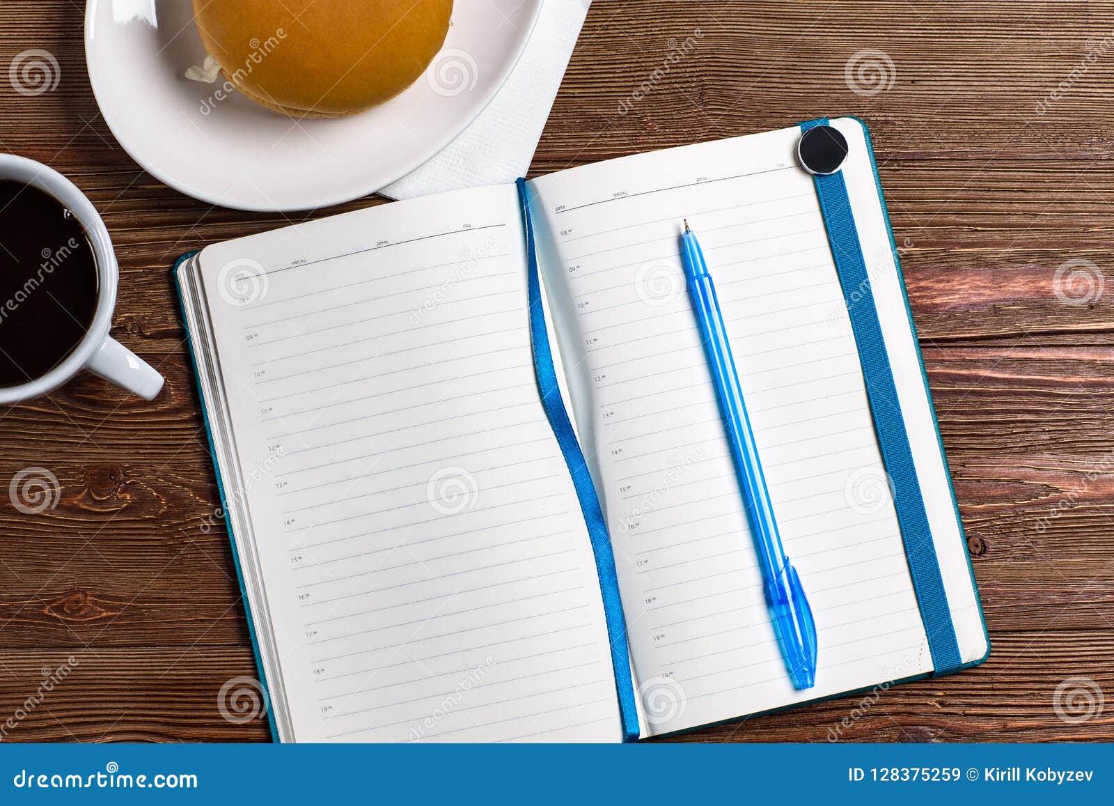 Diary with a Pen and Coffee Stock Image - Image of black, notebook ...