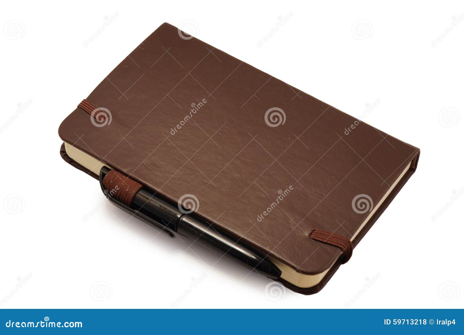 Diary with pen isolated stock photo. Image of blank, leather - 59713218