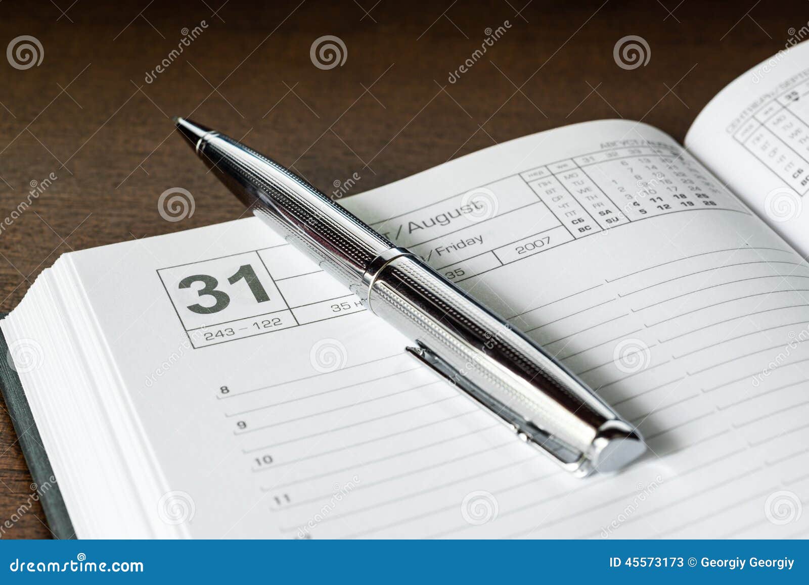 Diary and a Pen on the Table Stock Image - Image of list, calendar ...