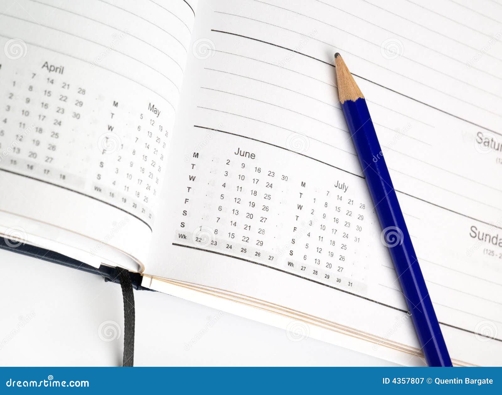 Diary and pencil stock image. Image of calendar, organise - 4357807