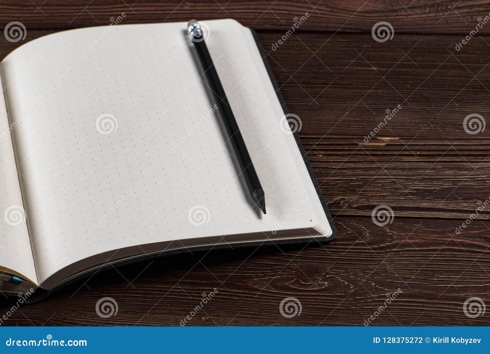 Diary with a pencil stock photo. Image of empty, paper - 128375272