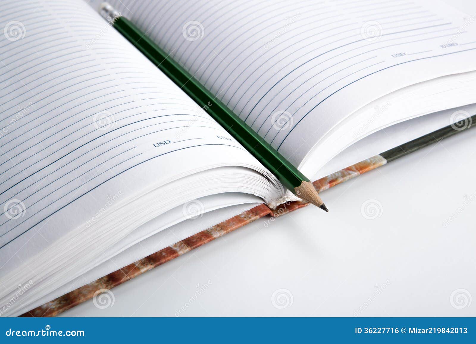 Diary with pencil stock photo. Image of business, diary - 36227716