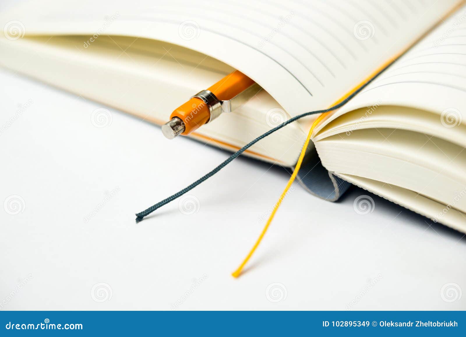 Diary and Pencil on Over White Stock Image - Image of business, crayon ...