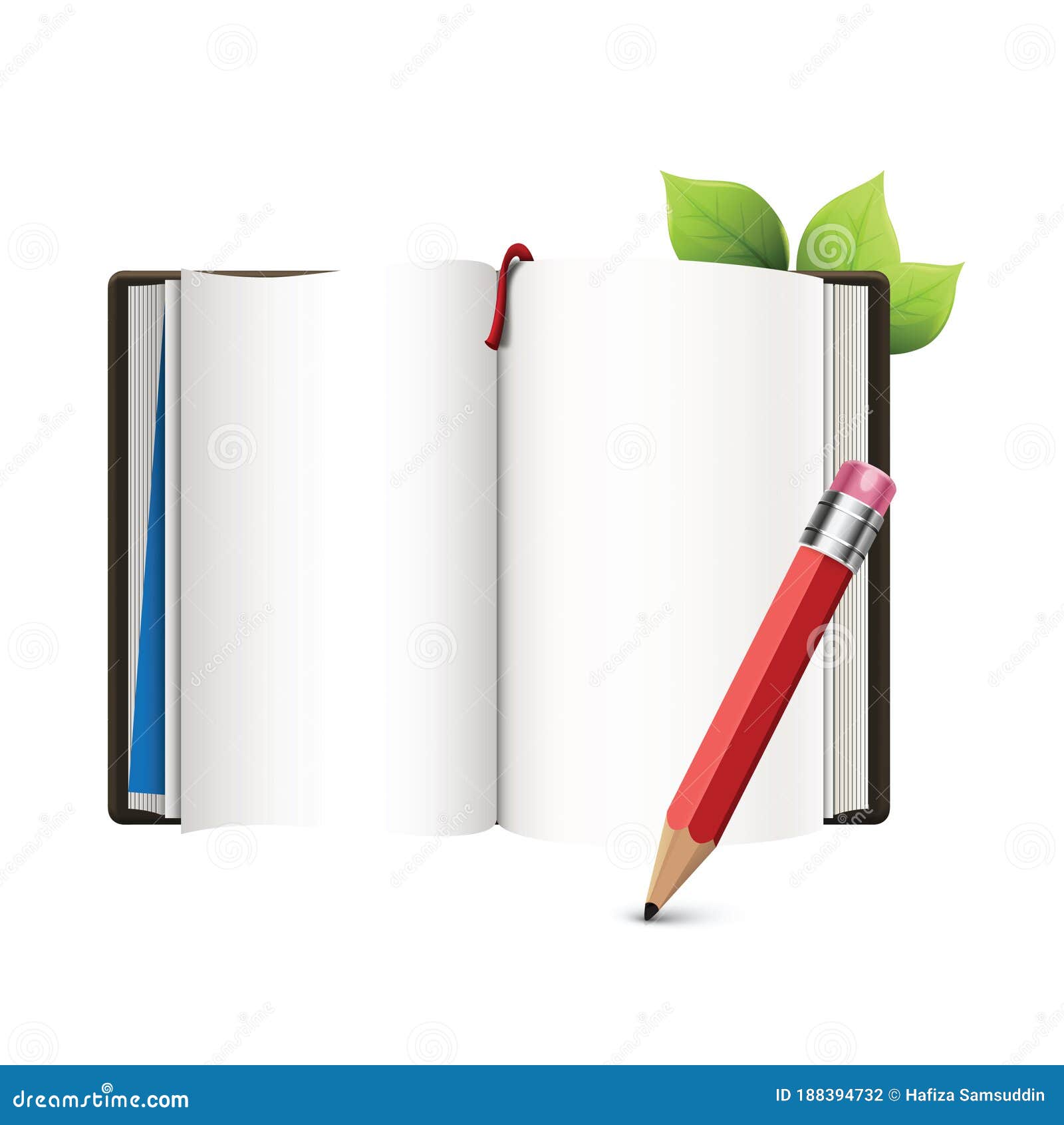 Diary with Pencil. Vector Illustration Decorative Design Stock Vector ...