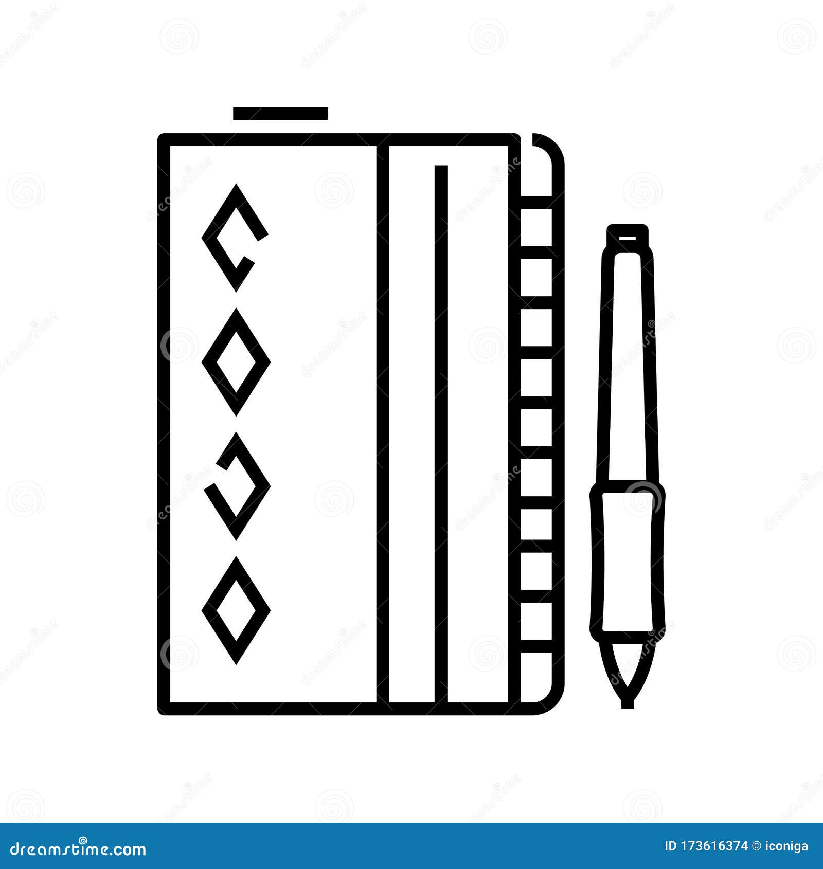 Diary Planning Line Icon, Concept Sign, Outline Vector Illustration ...