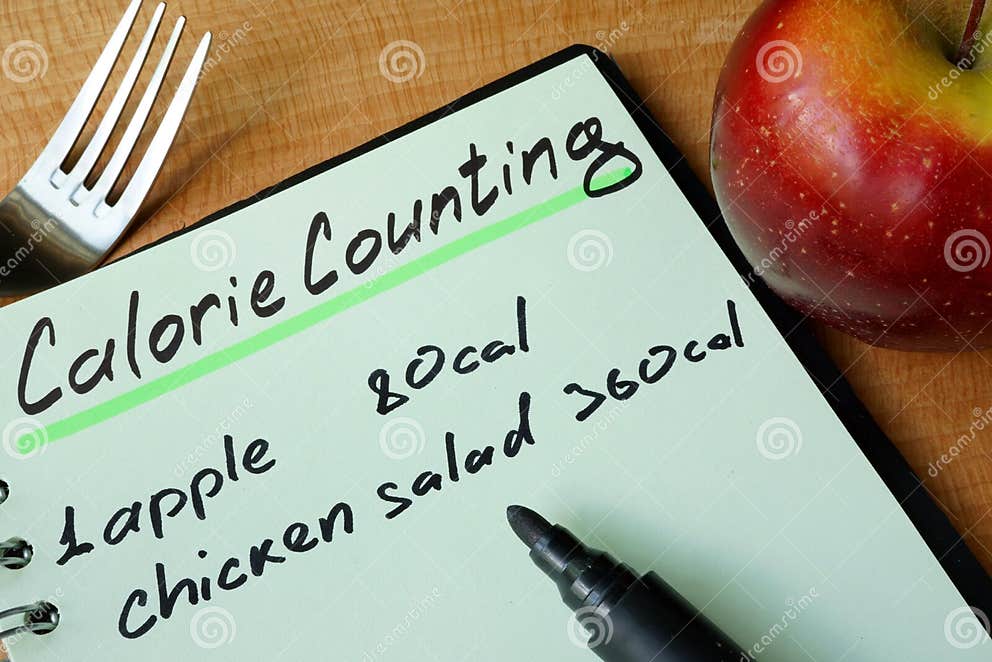 Diary with a Record Calorie Counting. Stock Photo - Image of weight ...
