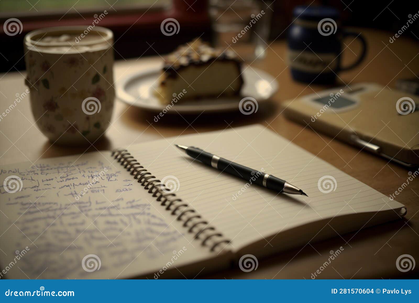 Diary on Table. AI Generated Stock Illustration - Illustration of ...