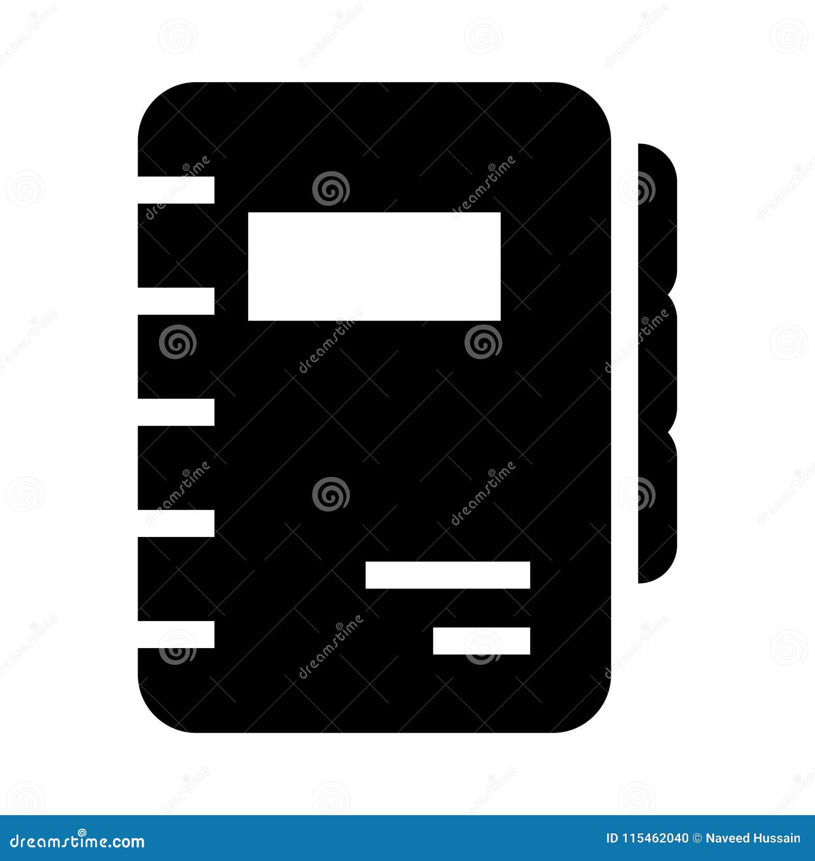 Diary vector glyphs icon stock illustration. Illustration of ...
