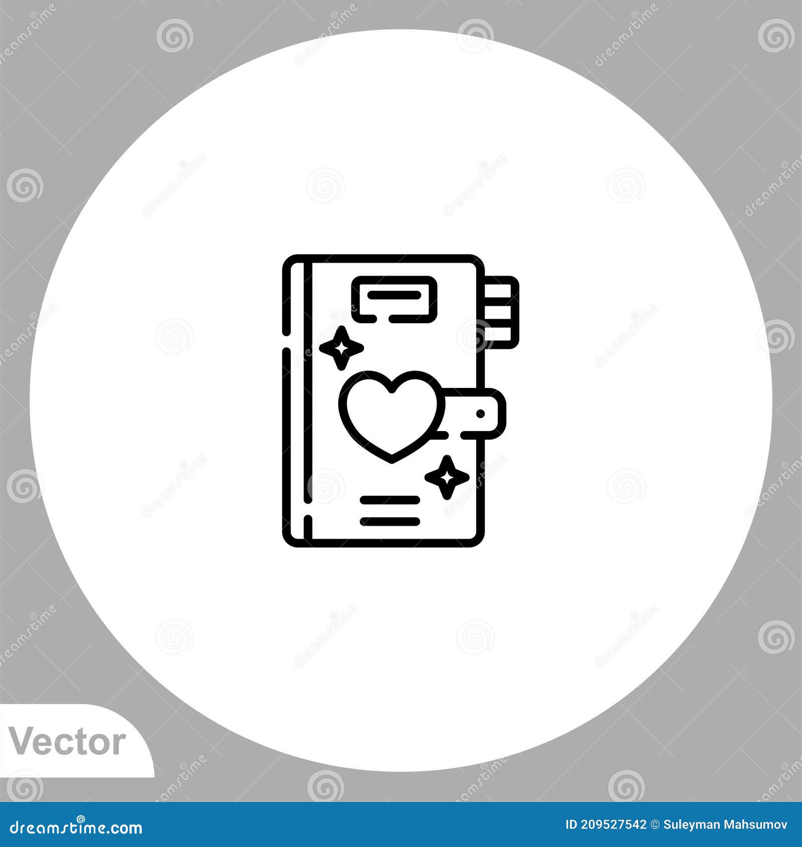 Diary Vector Icon Sign Symbol Stock Vector - Illustration of document ...