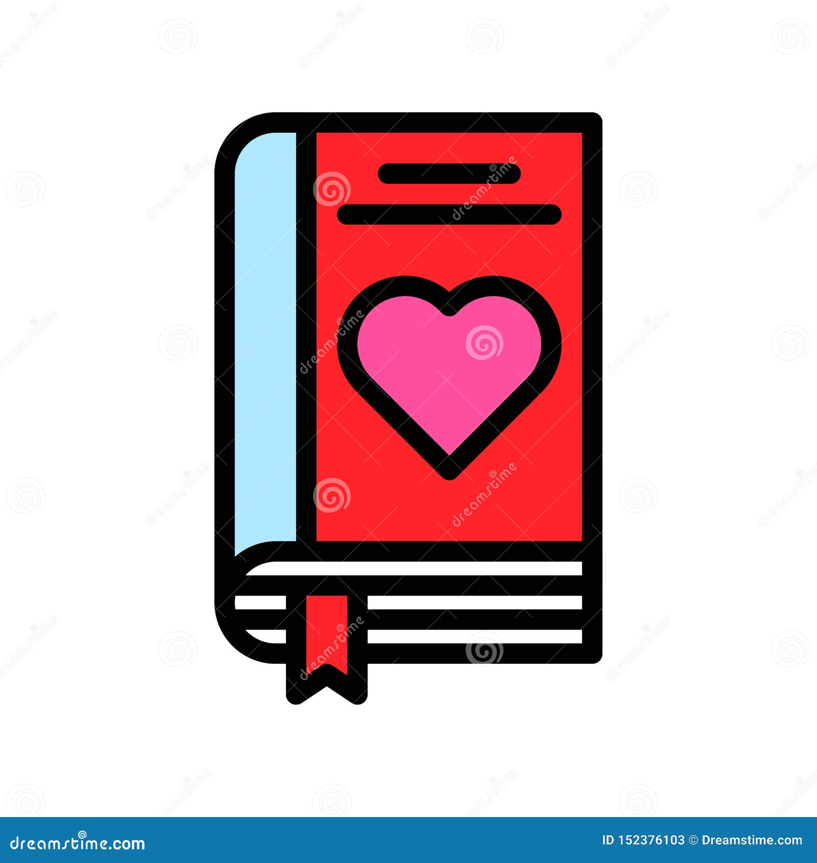 Diary Vector Illustration, Filled Style Icon Editable Outline Stock ...