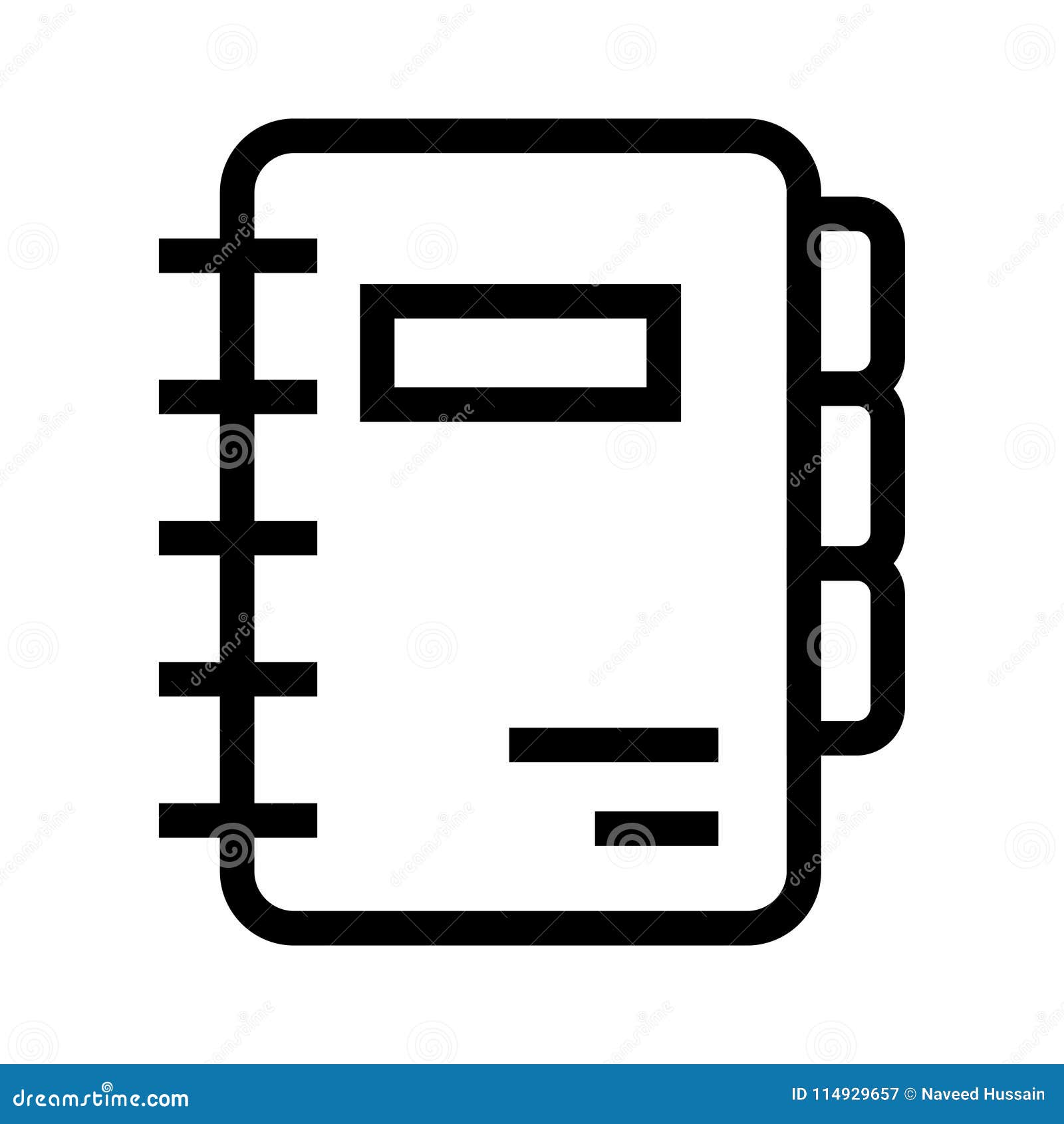 Diary vector line icon stock illustration. Illustration of icon - 114929657