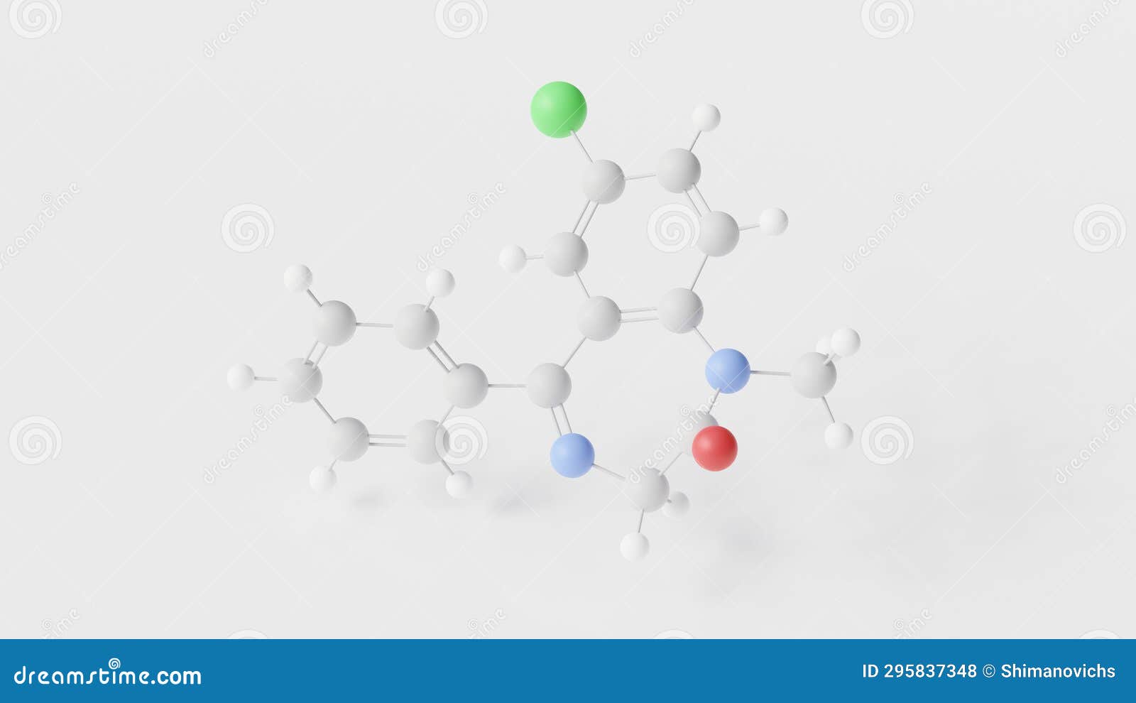 Diazepam Molecule 3d, Molecular Structure, Ball and Stick Model ...