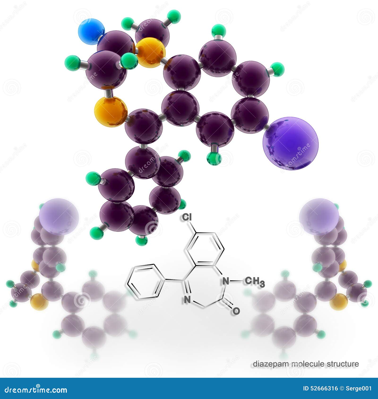 Diazepam Molecule Structure Stock Illustration - Illustration of ...