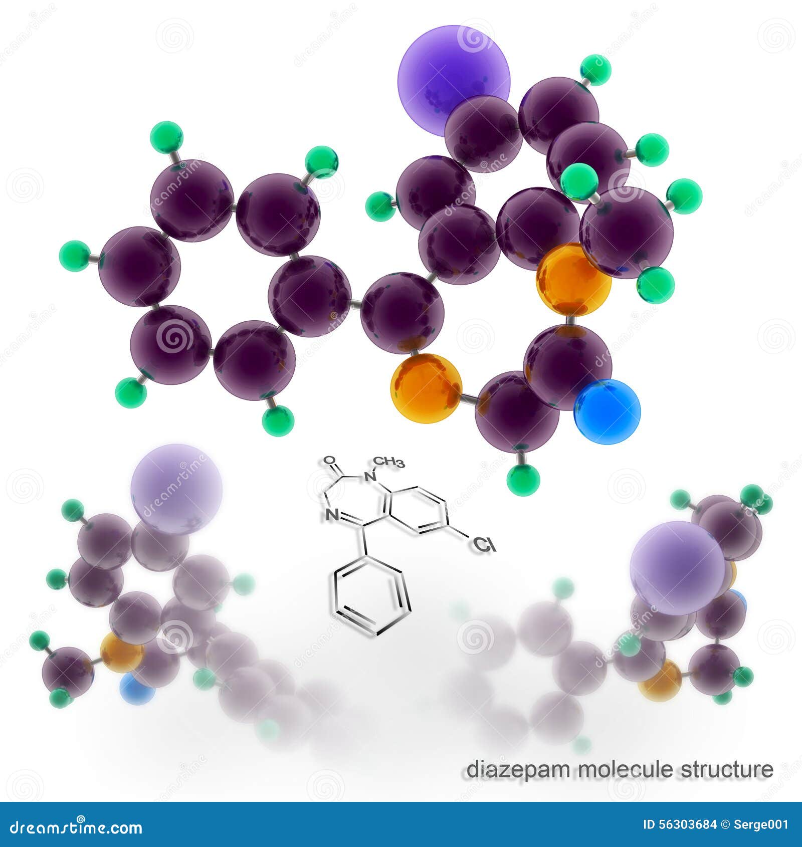 Diazepam Molecule Structure Stock Illustration - Illustration of ...