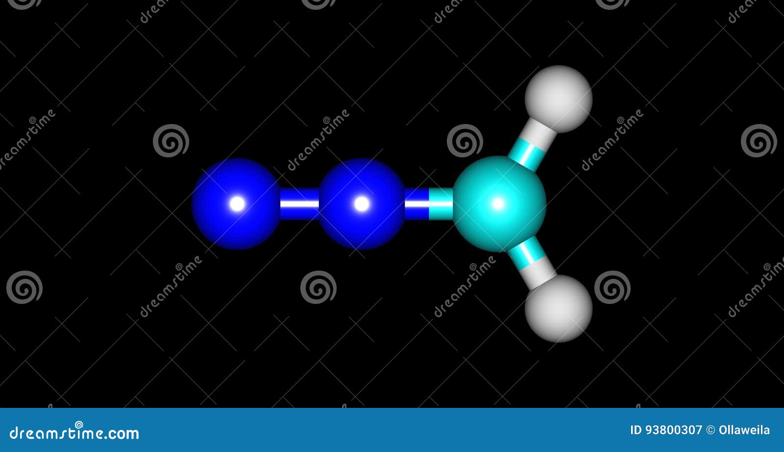 Diazomethane Molecular Structure Isolated on Black Stock Illustration ...