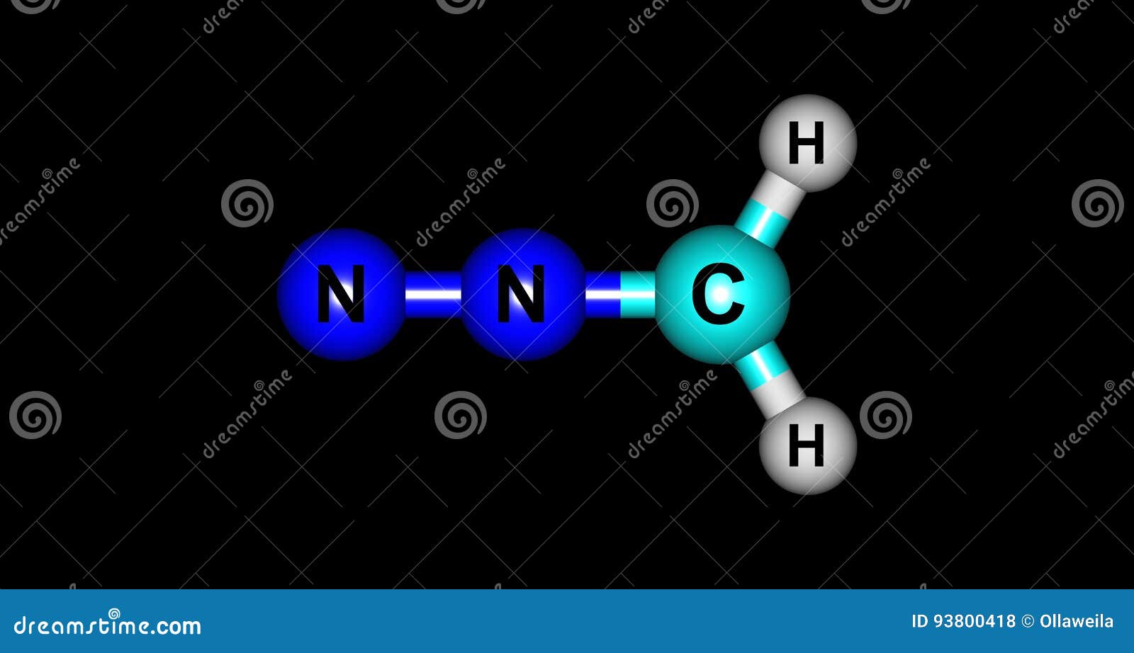 Diazomethane Molecular Structure Isolated on Black Stock Illustration ...