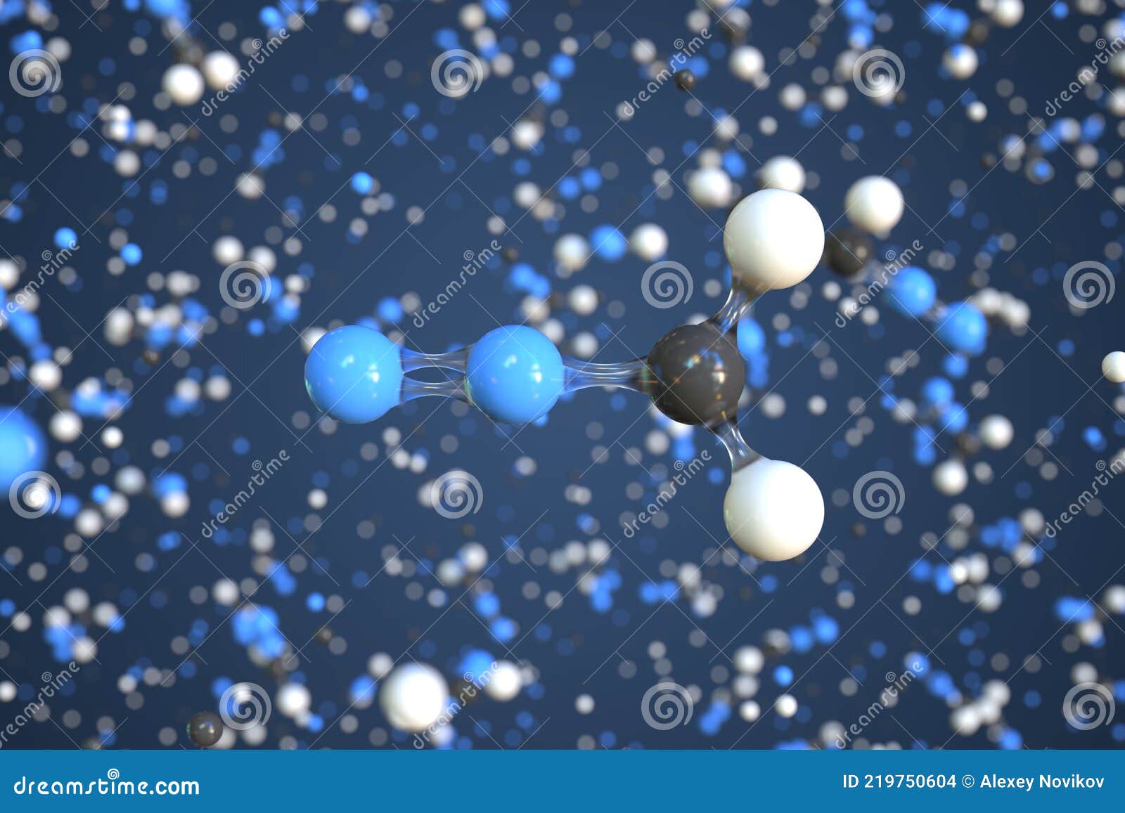 Diazomethane Molecule, Conceptual Molecular Model. Chemical 3d ...