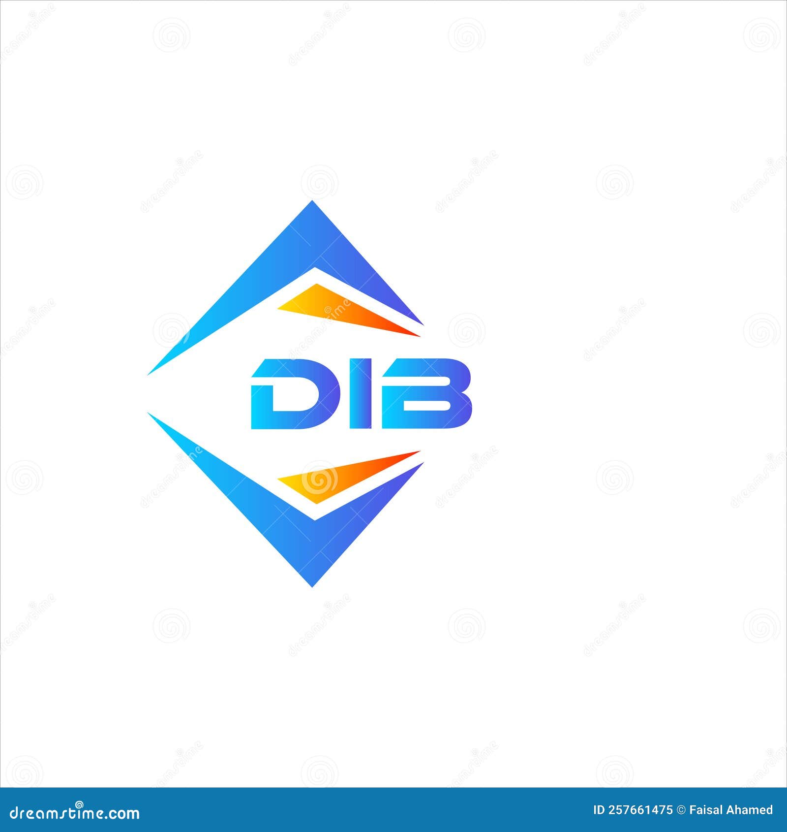DIB Abstract Technology Logo Design on White Background. DIB Creative ...