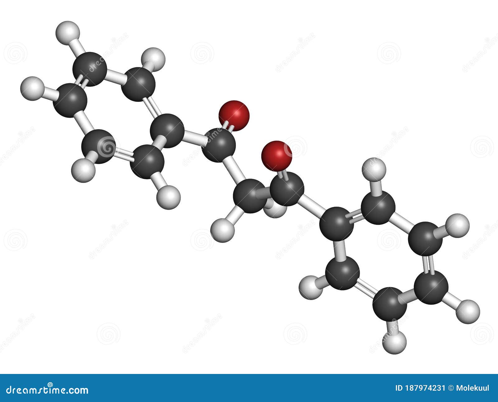 Dibenzoylmethane Molecule. 3D Rendering Stock Illustration ...