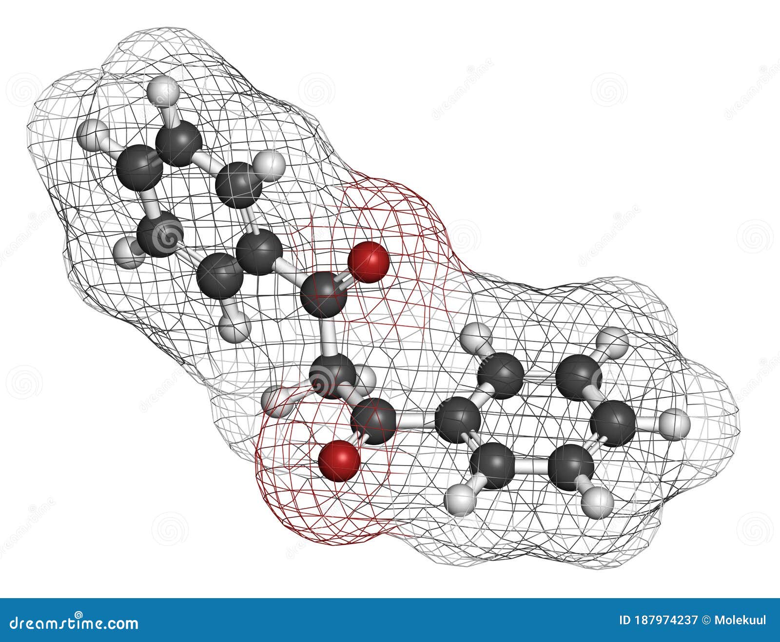 Dibenzoylmethane Molecule. 3D Rendering Stock Illustration ...