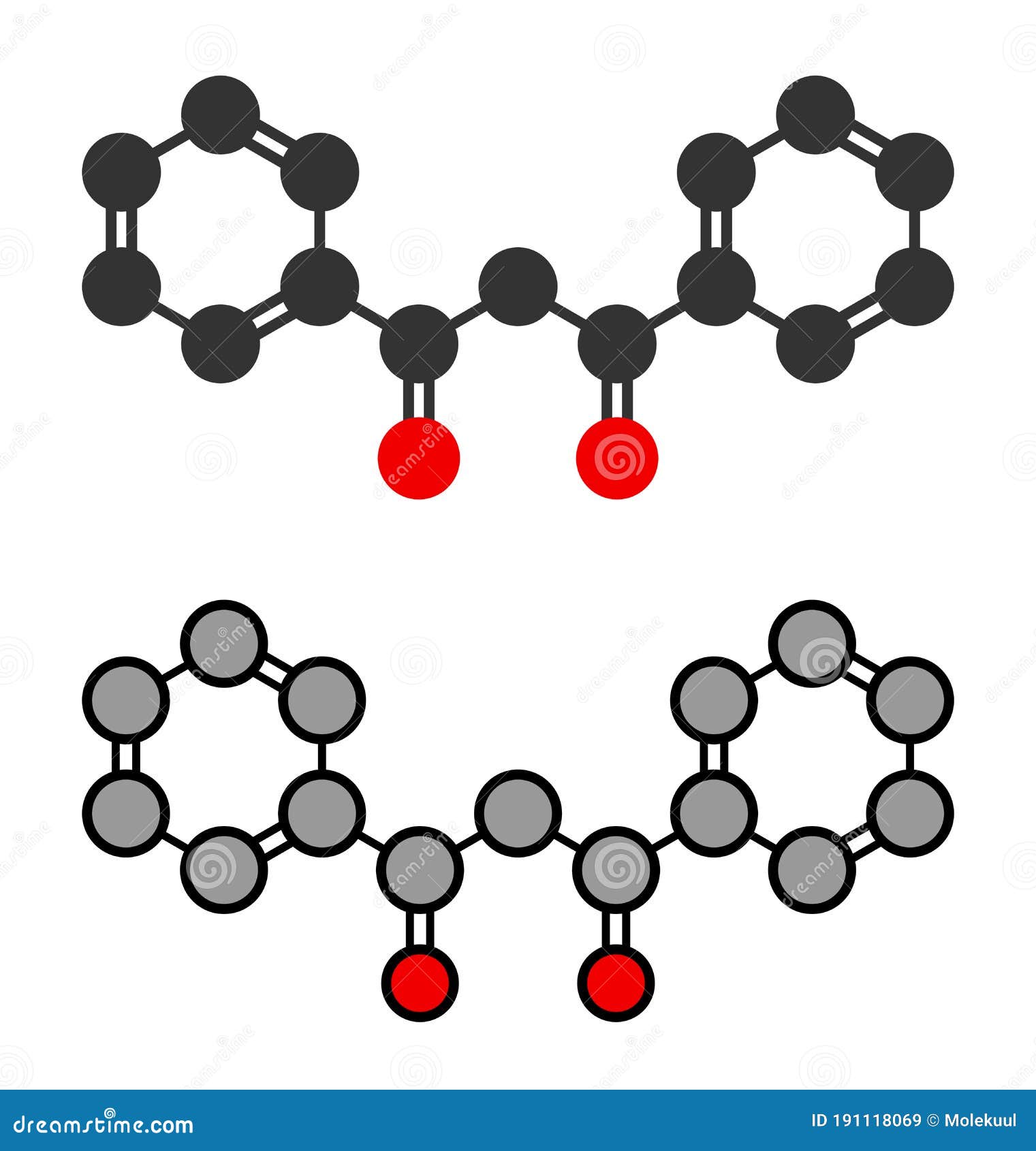 Dibenzoylmethane molecule stock vector. Illustration of icon - 191118069
