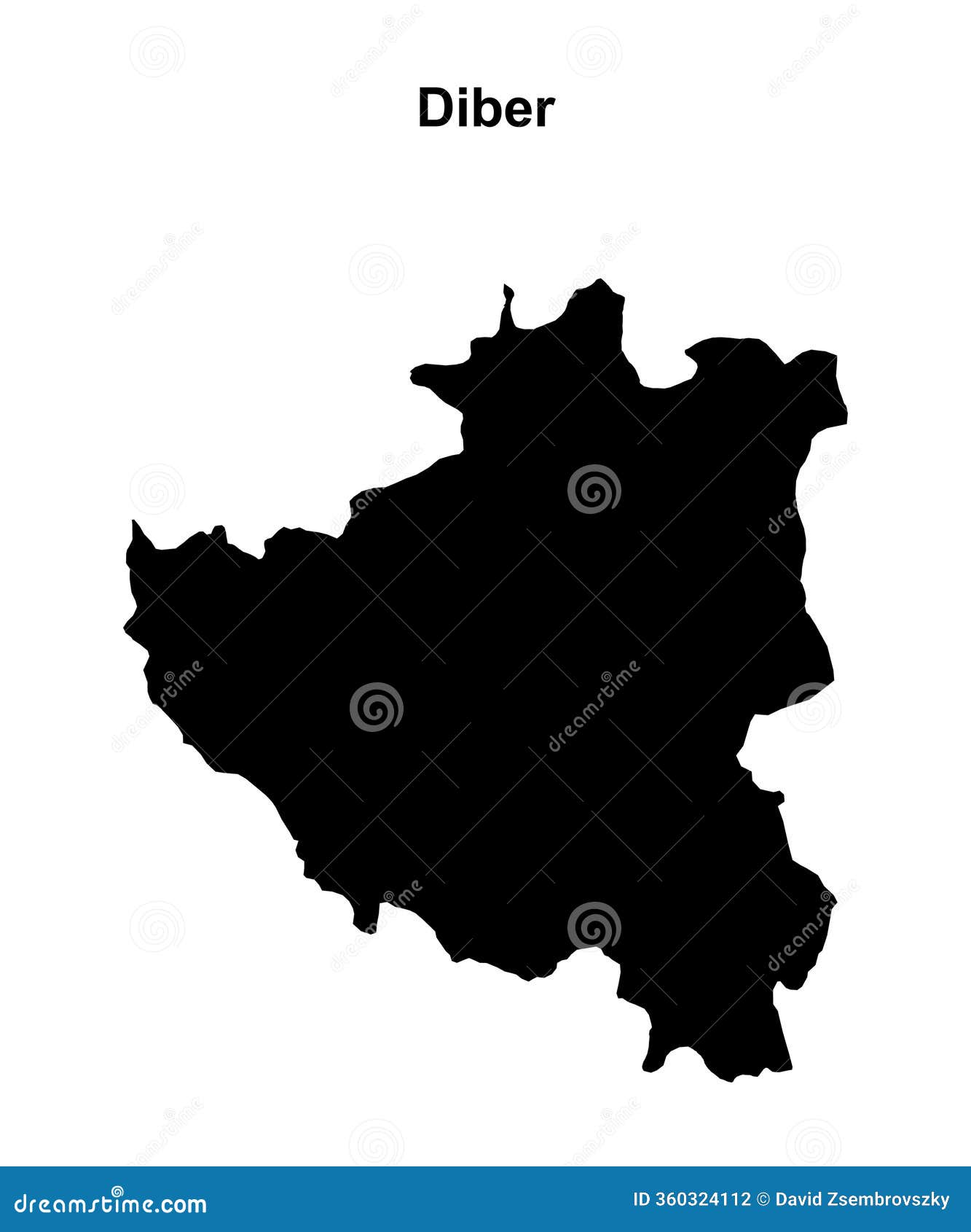 Diber outline map stock vector. Illustration of empty - 360324112