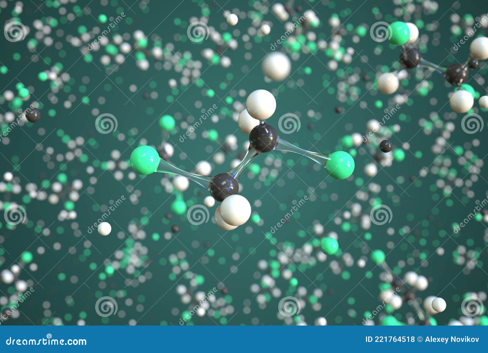 1,2-dibromoethane Molecule. Conceptual Molecular Model. Chemical 3d ...