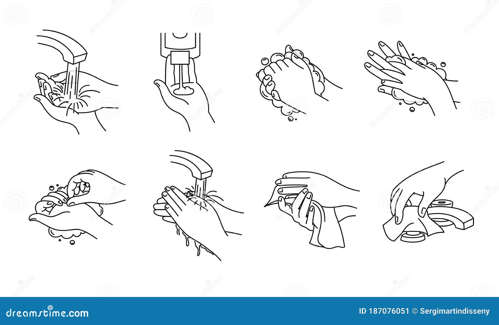 How To Wash Your Hands Properly Stock Vector Illustration Of