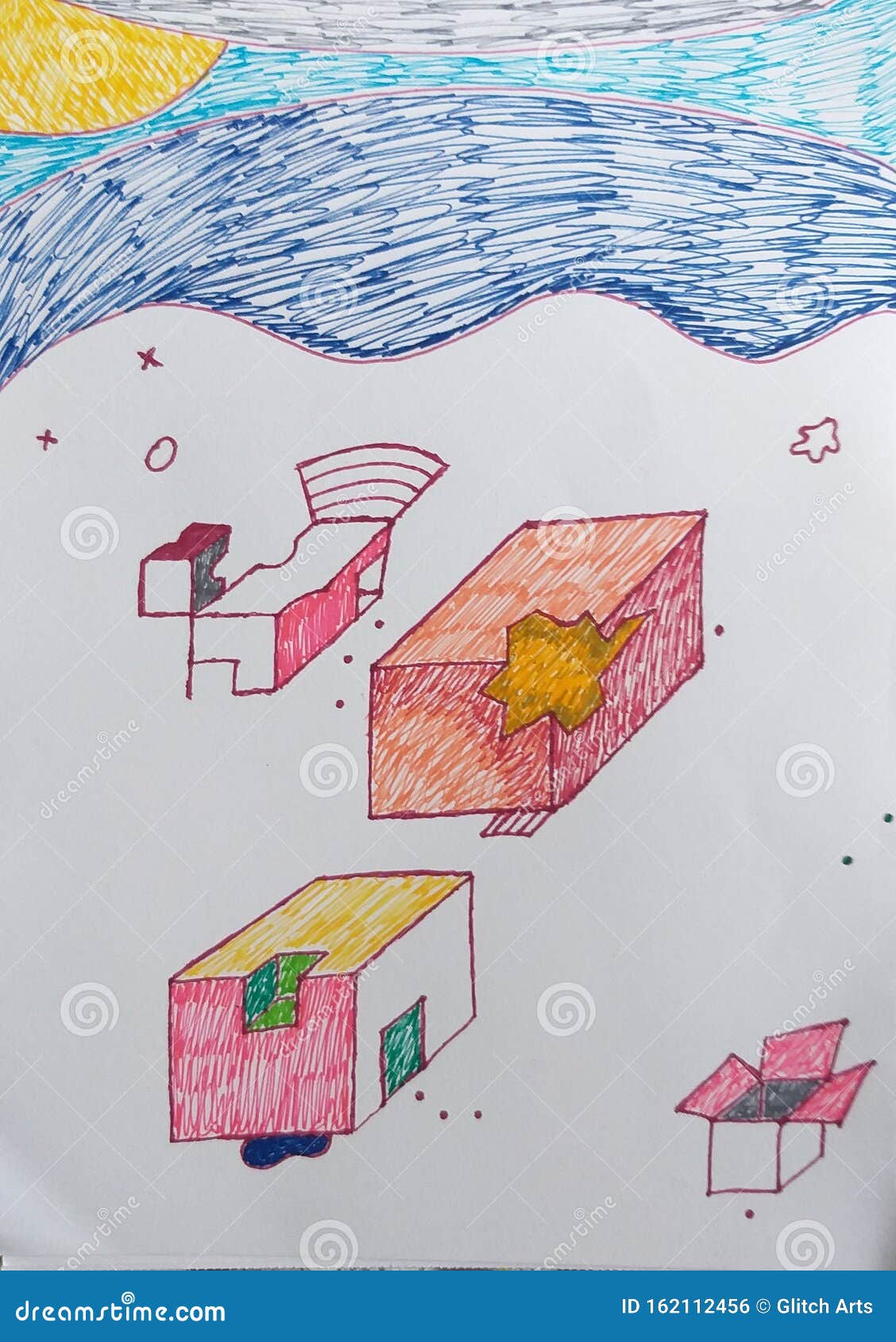 Dibujo abstracto foto de archivo. Imagen de handmade - 162112456