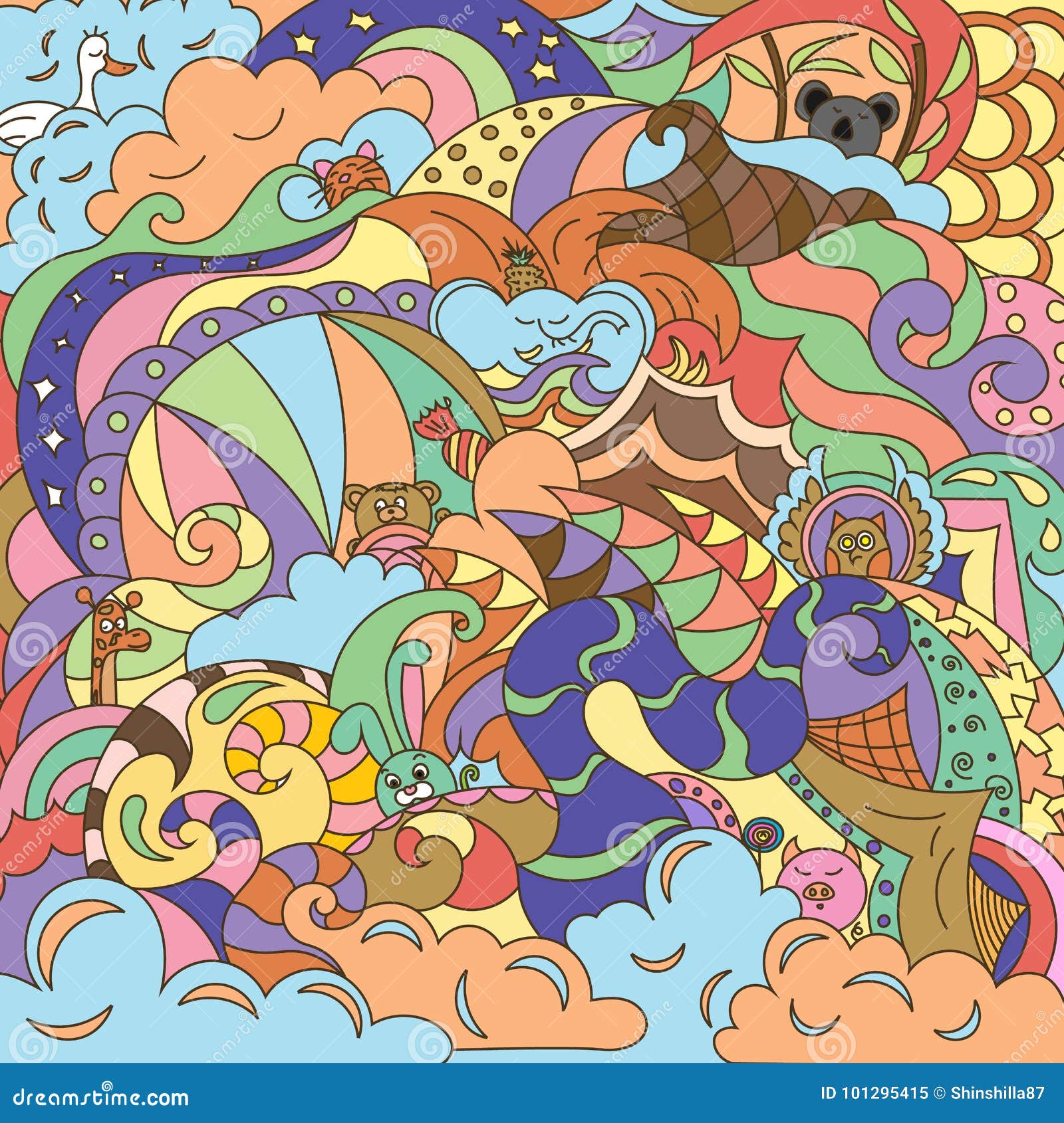 Dibujo Abstracto En Un Tema Libre Ilustración del Vector - Ilustración ...