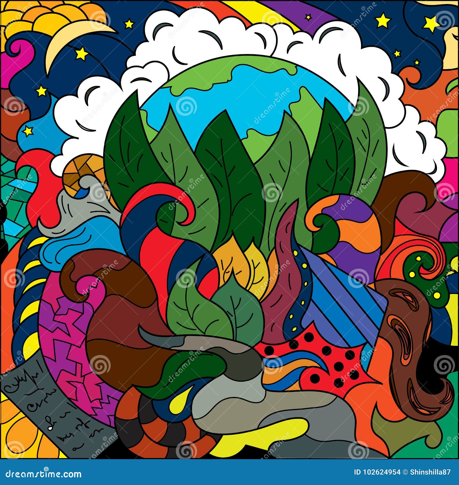 Dibujo Abstracto En Un Tema Libre Stock de ilustración - Ilustración de ...