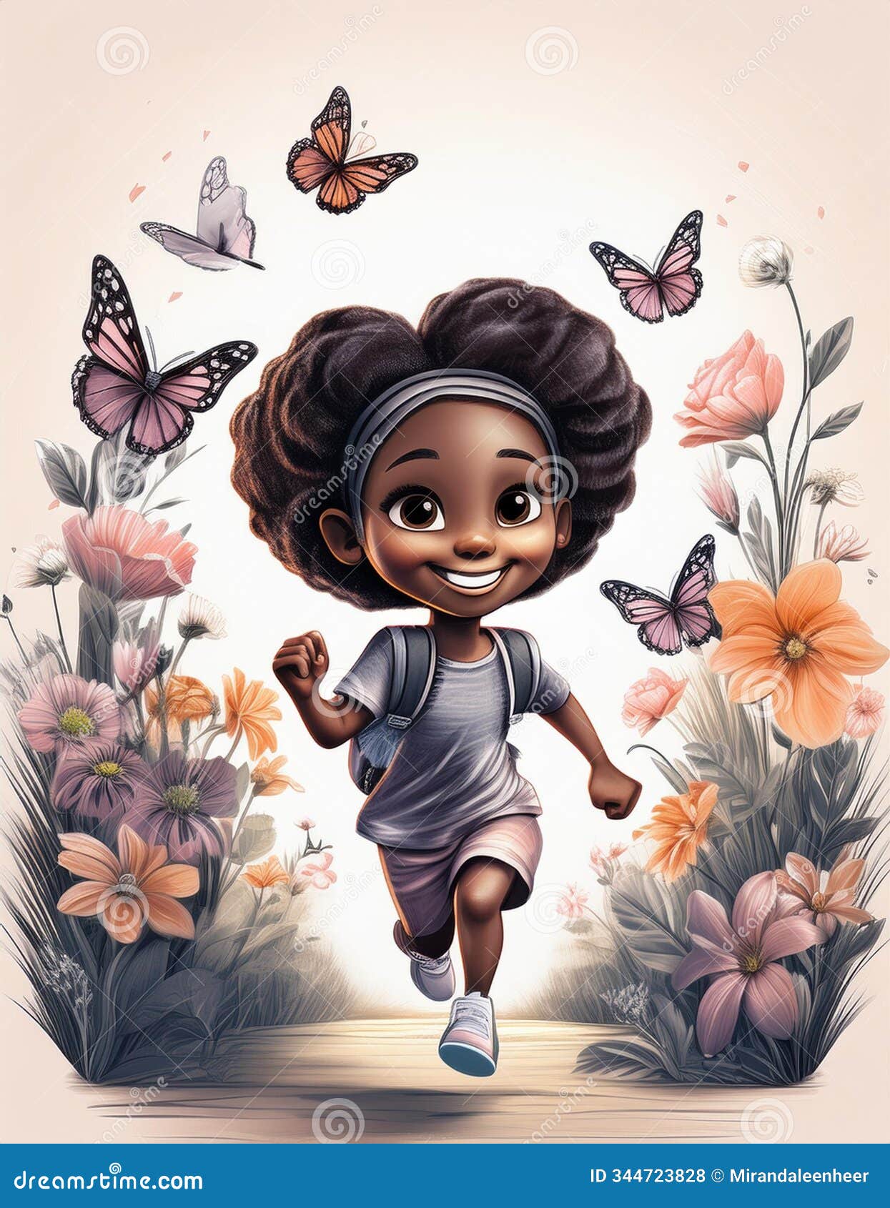 Dibujo Animado De La Selva Primaveral Stock de ilustración ...