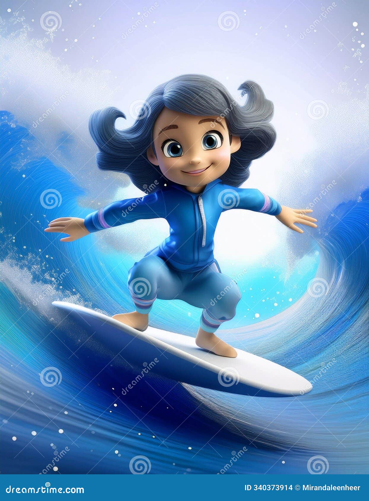 Dibujo Animado Para El Surf Infantil Foto de archivo - Imagen de ...