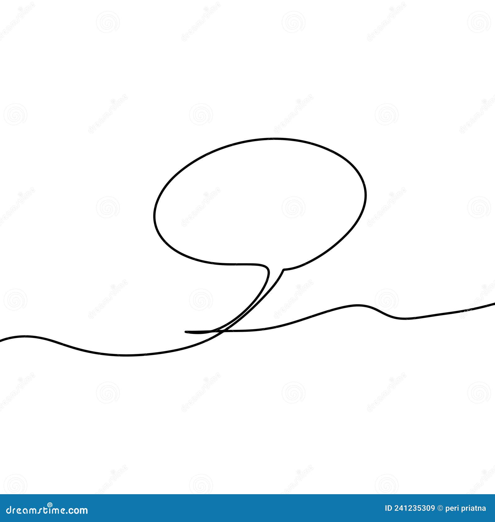 Dibujo Continuo De Una Línea De La Burbuja Del Habla Elemento Conjunto