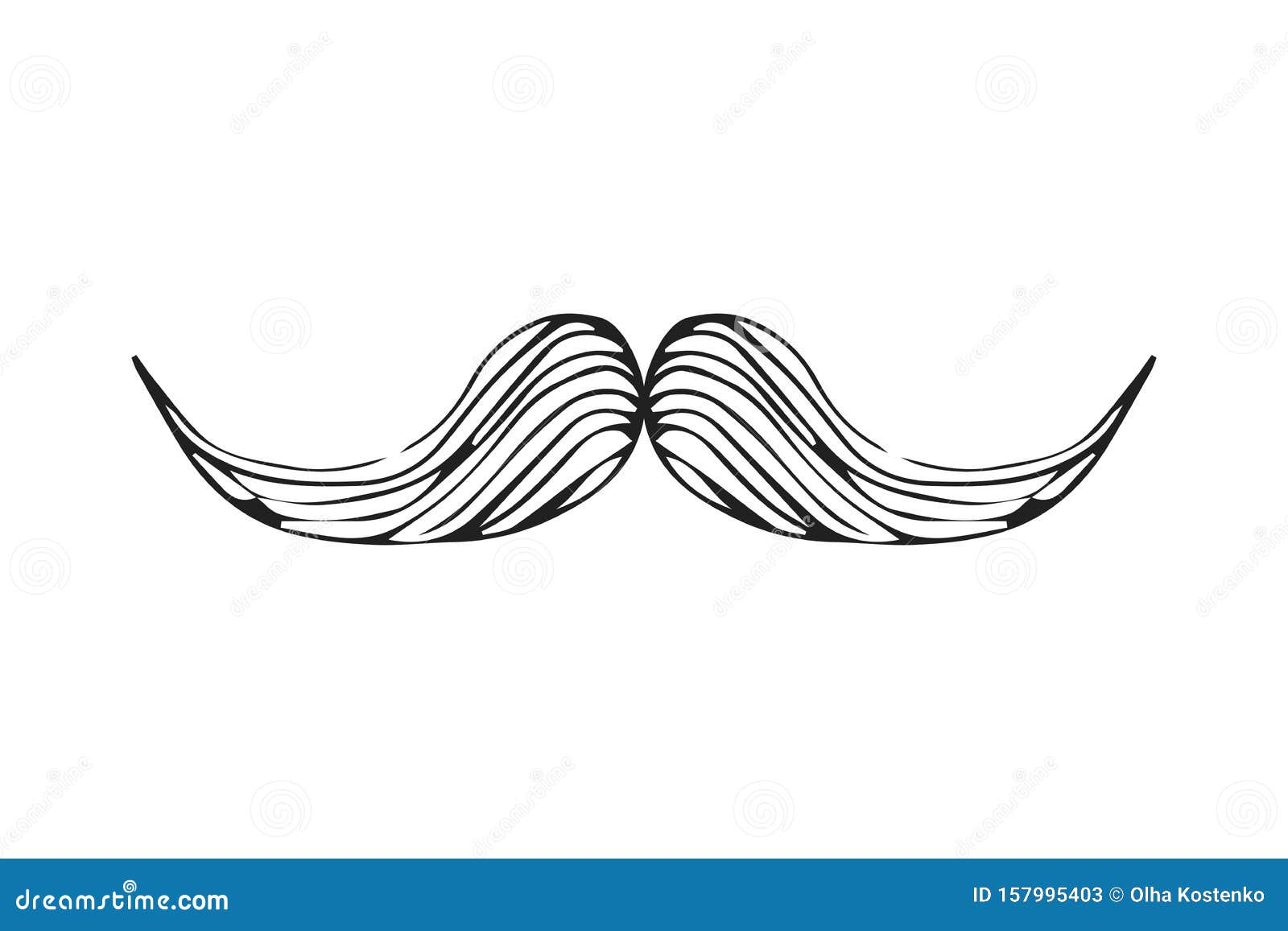 Dibujo De Bigote De Estilo Doodle Aislado Ilustración del Vector ...