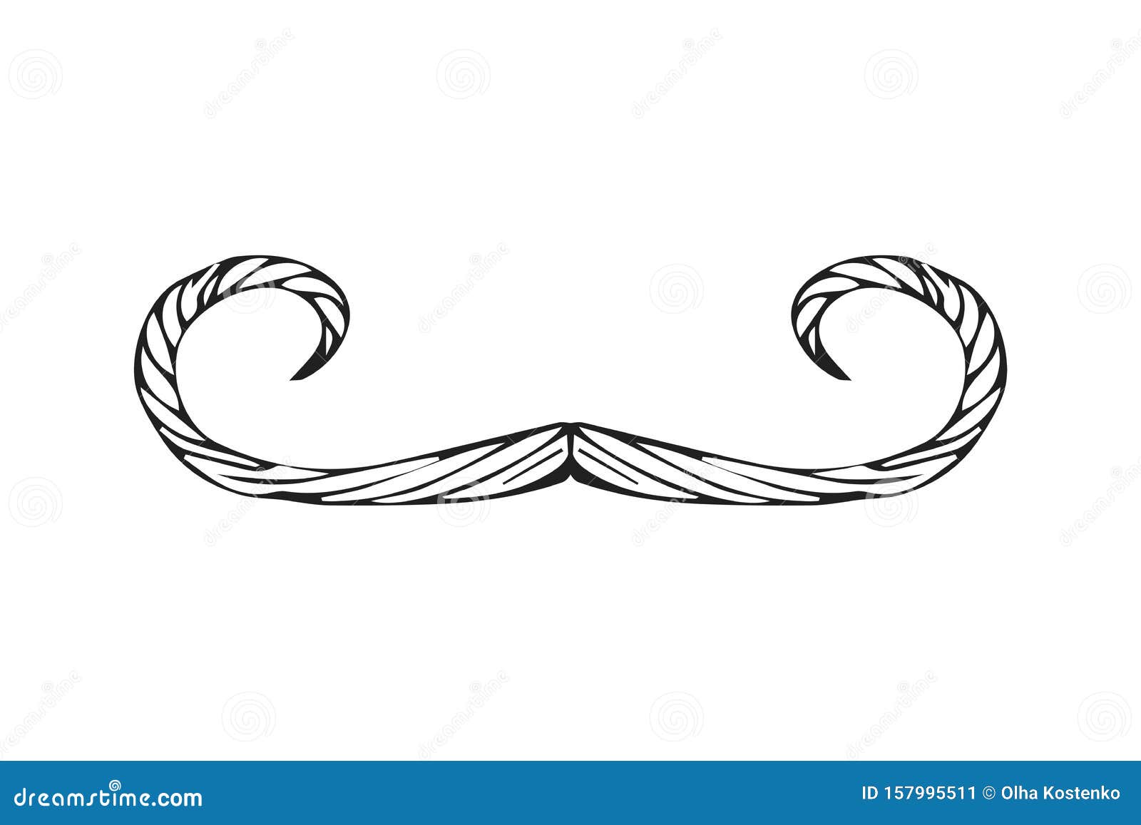 Dibujo De Bigote De Estilo Doodle Aislado Ilustración del Vector ...