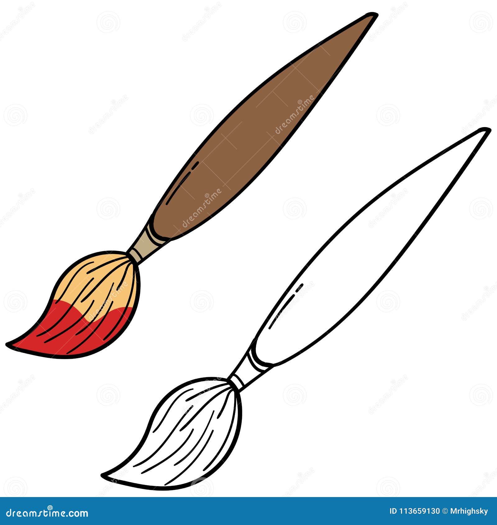 Dibujo de brocha ilustración del vector. Ilustración de rojo - 113659130
