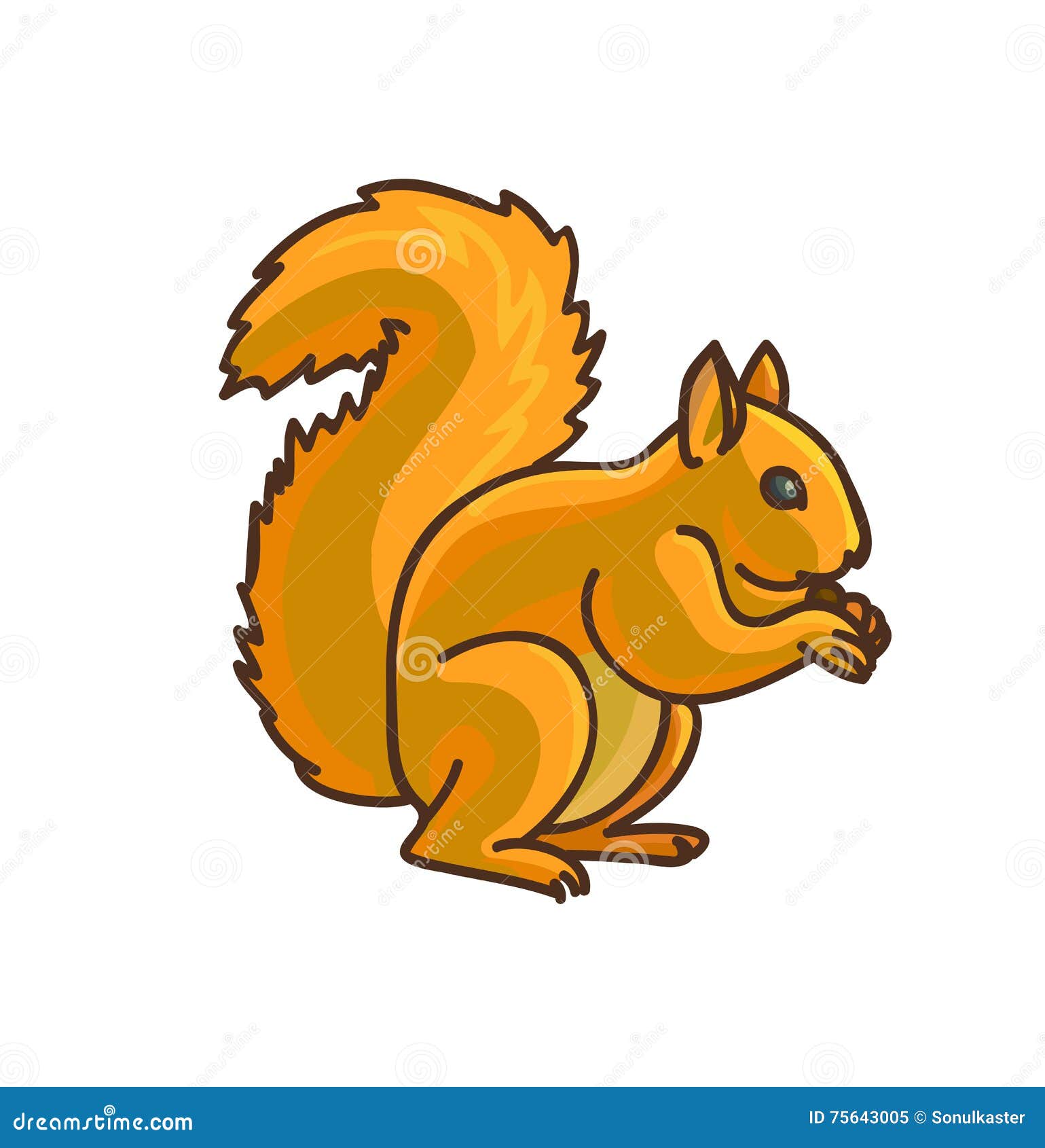 Dibujo De La Historieta De La Ardilla Roja Vector Ilustración del ...