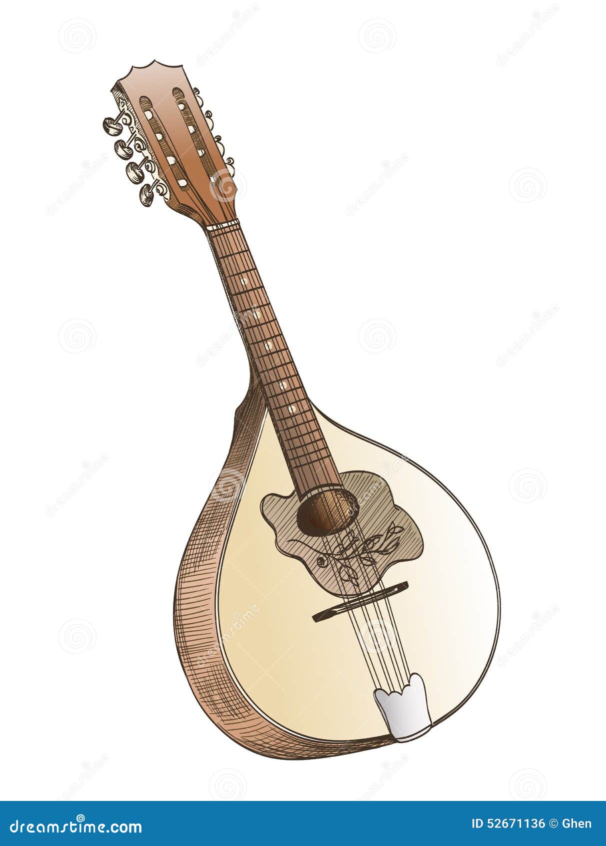 Dibujo De La Mano De La Mandolina Ilustración del Vector - Ilustración ...