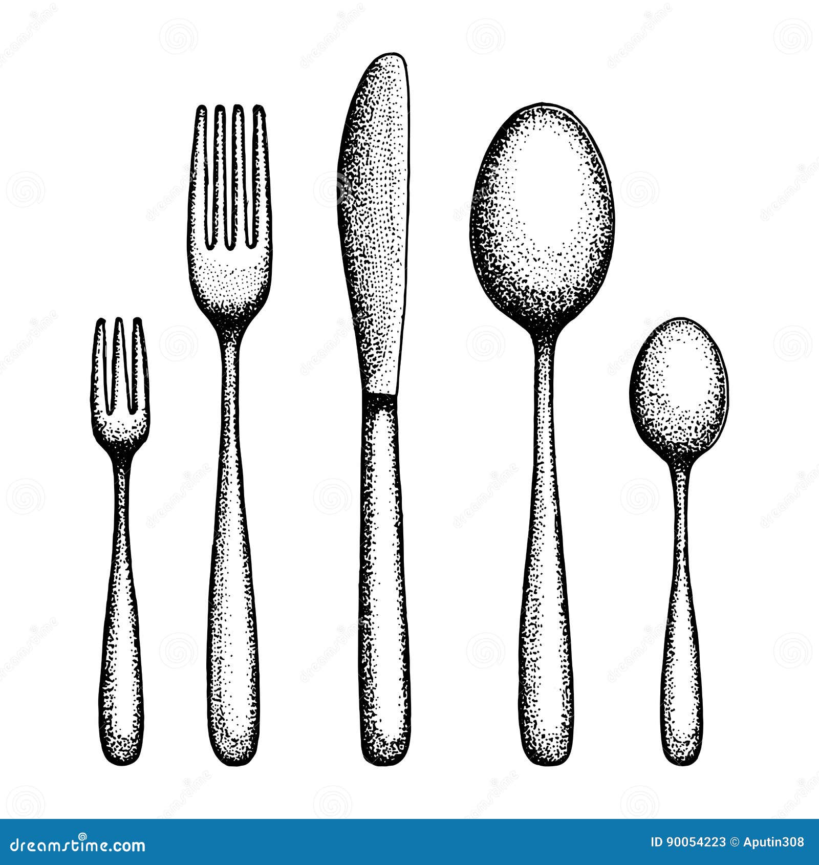 Dibujo De La Mano De Los Platos Y Cubiertos Vector De Los Cubiertos ... Dibujo De La Mano De Los Platos Y Cubiertos Vector De Los Cubiertos ...