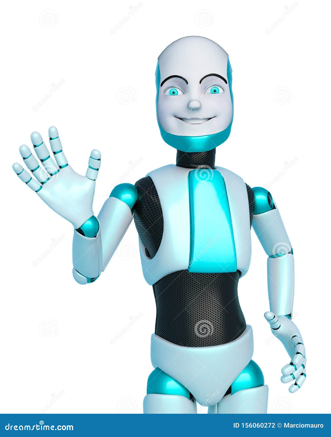 Dibujo de Robot saludando stock de ilustración. Ilustración de espacio ...