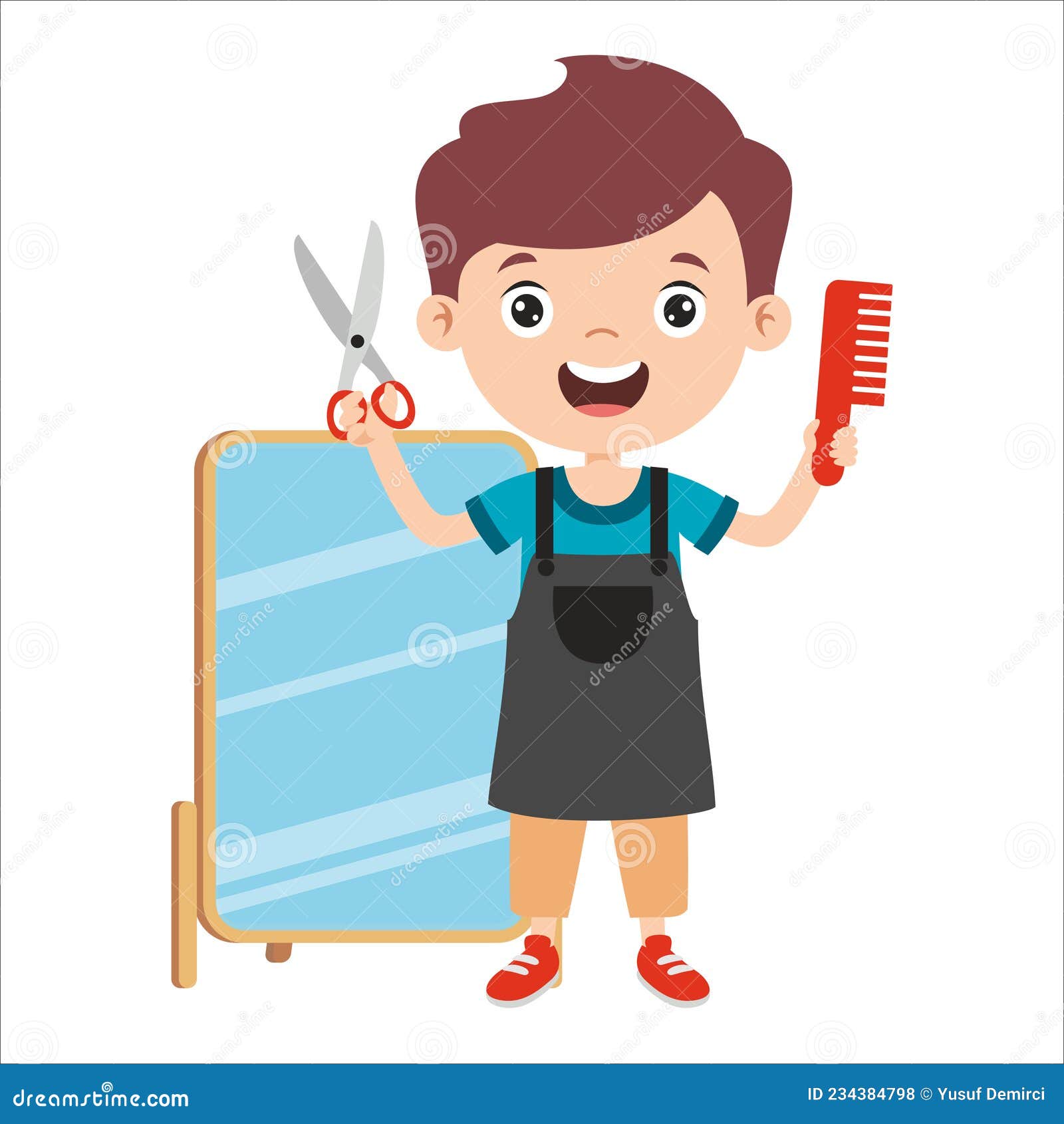 Dibujo de un barbero ilustración del vector. Ilustración de peluquero ...