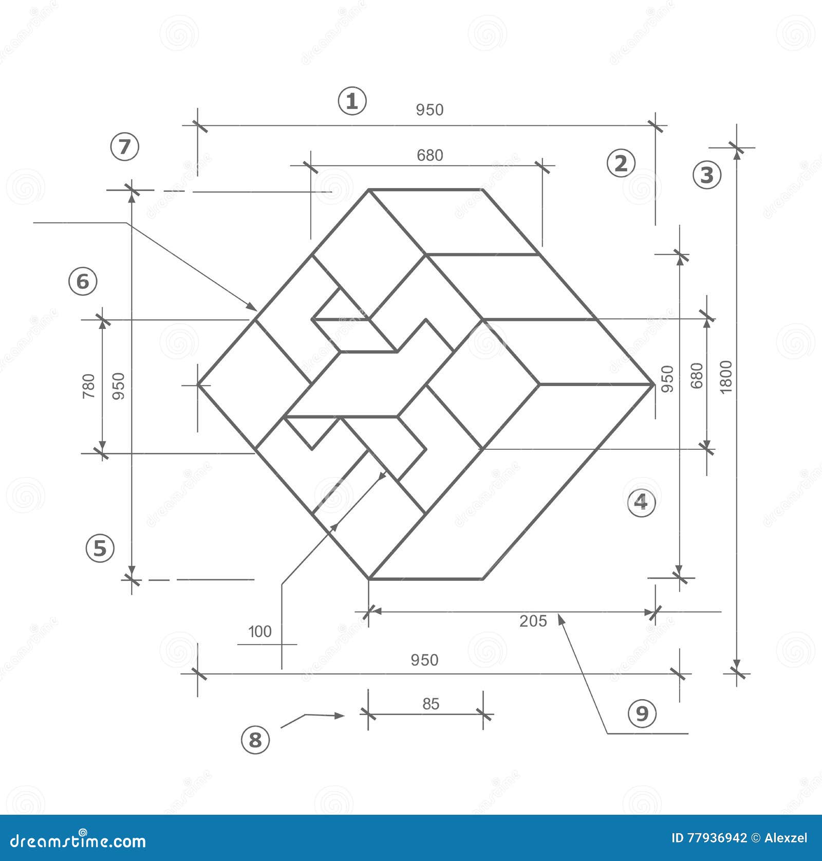 Dibujo de un bosquejo ilustración del vector. Ilustración de contorno ...