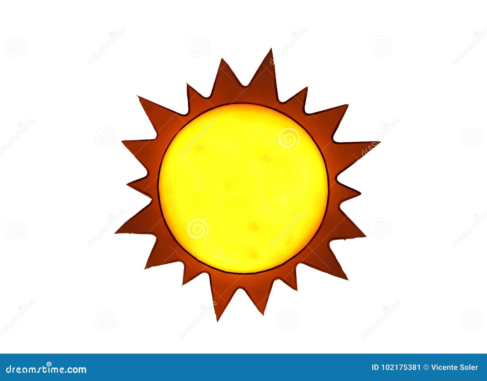 Dibujo De Un Sol Amarillo Y Anaranjado Stock de ilustración ...